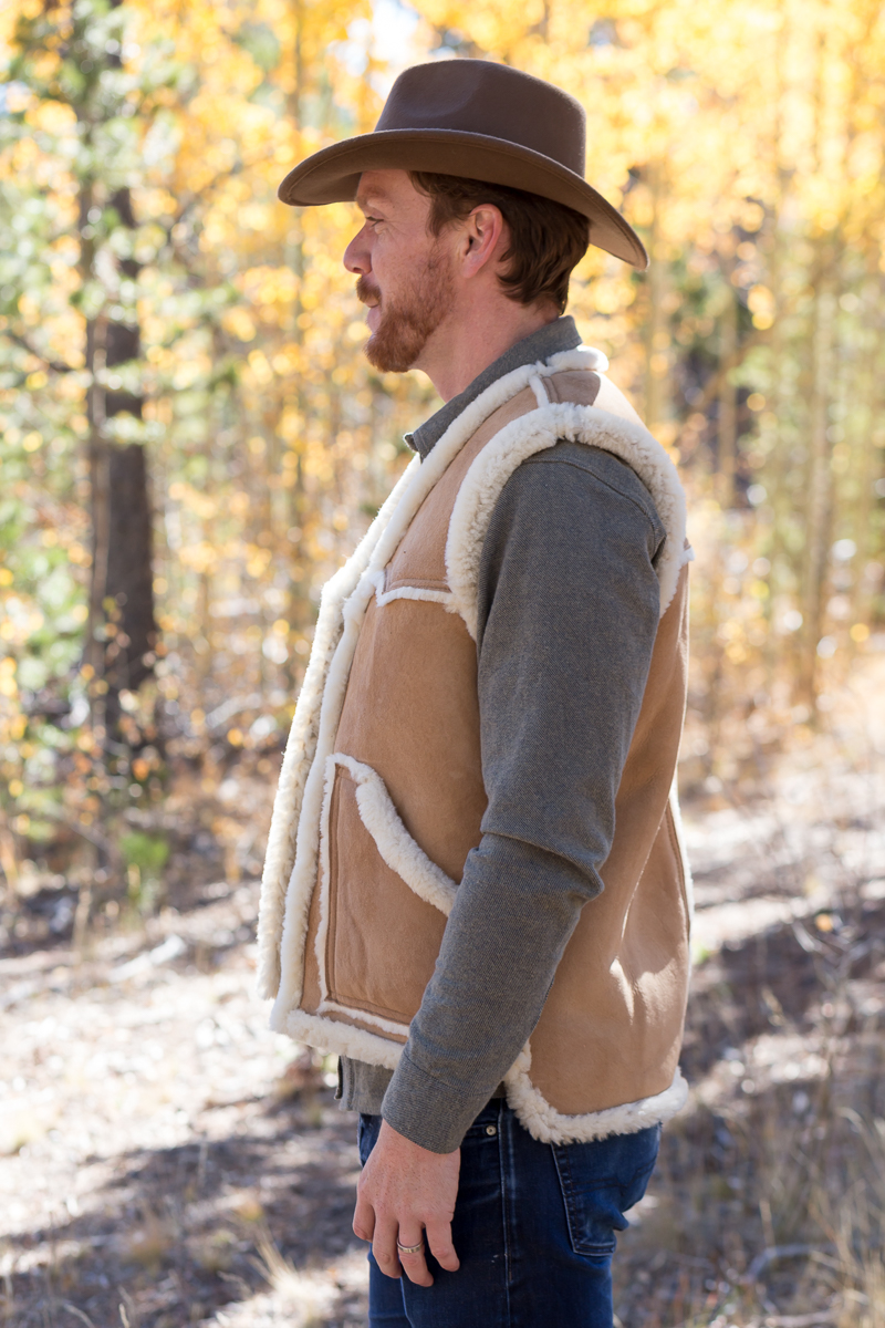 Sheepskin Vest For Men Handmade Shearling Outerwearthe Sheepherder